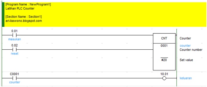 ELEKTRONIKA DAN MIKROKONTROLER: Latihan Dasar PLC Timer dan Counter