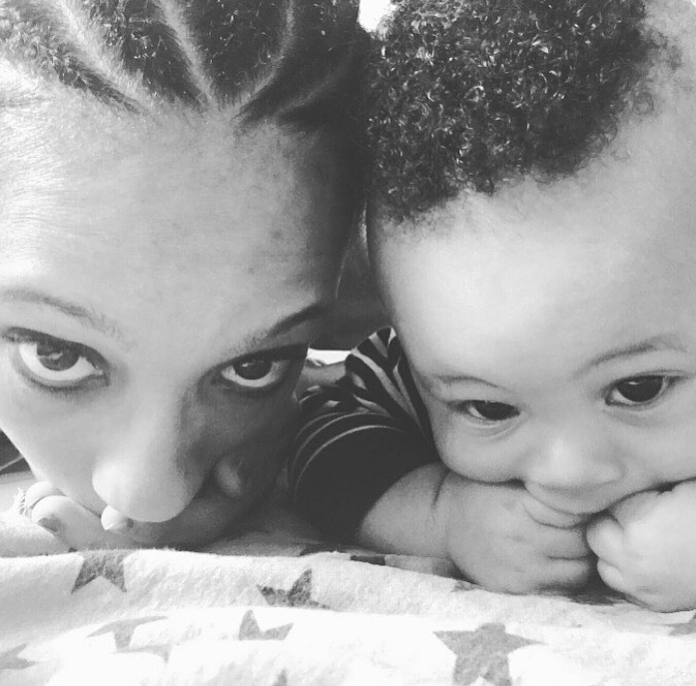 Adorable photo of D'ija and her son