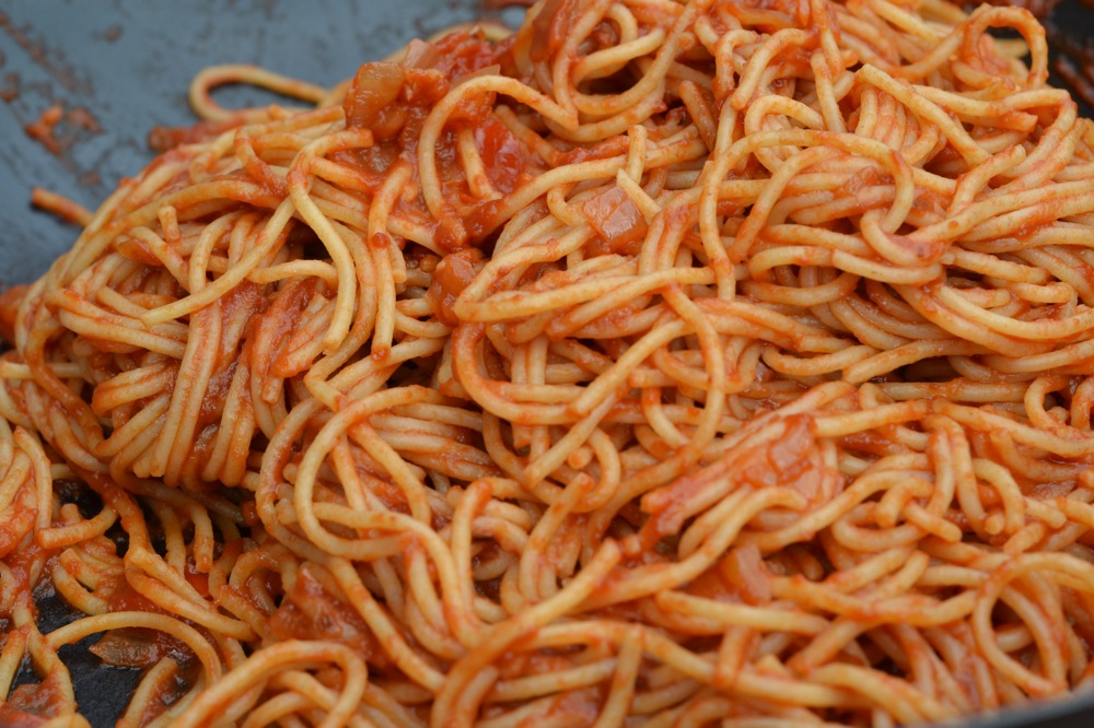 unhip squirrel: spaghettini with banana pepper arrabiata