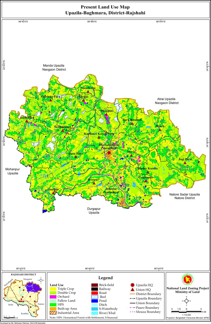Mouza & Land Use Maps of Bagmara Upazila, Rajshahi, Bangladesh ...