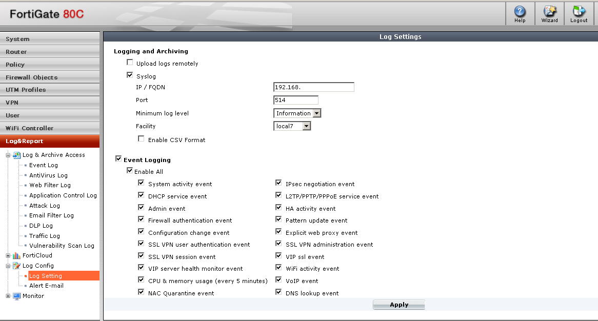 Blogging in the Street ...: logs a syslog en FortiOS 5.0 y 4.0