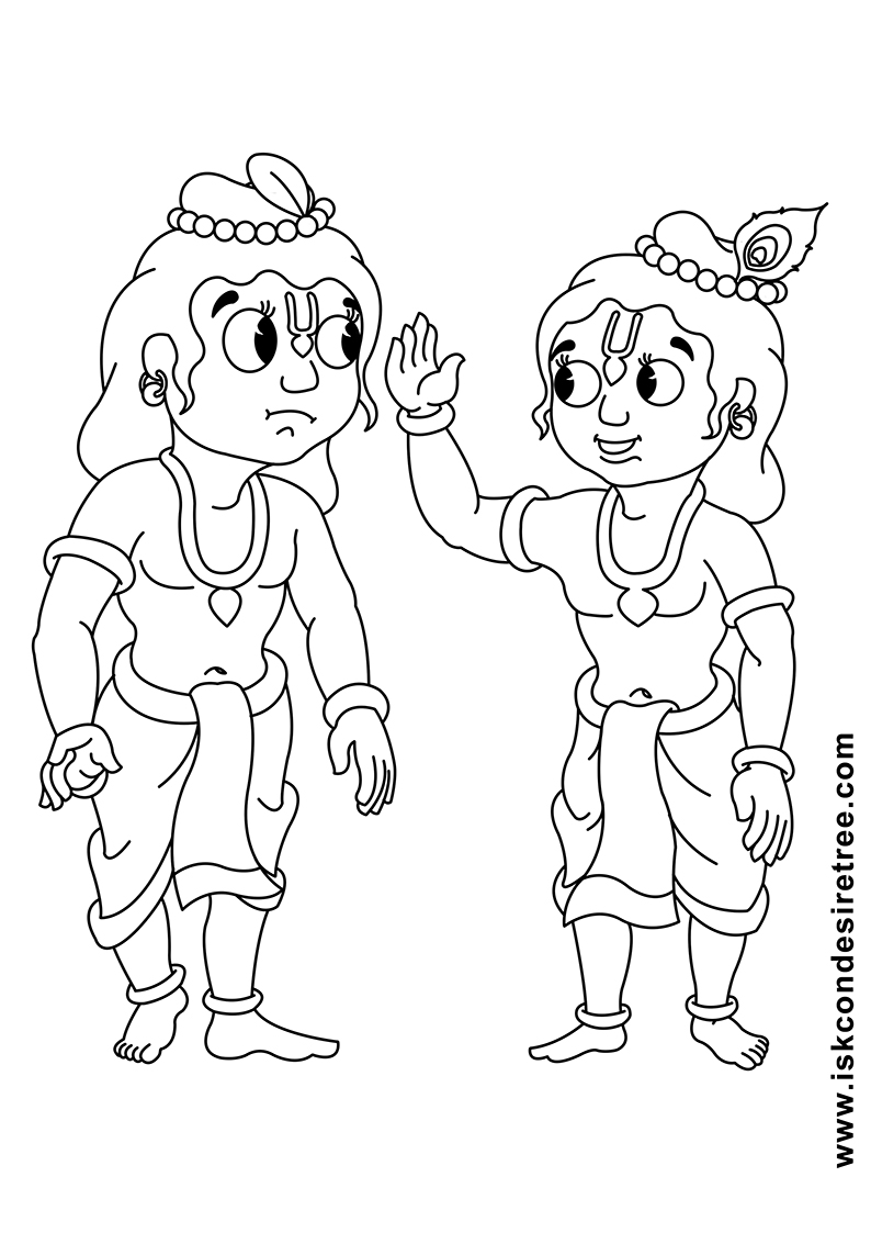 Bhagavat Chintan Das (Bhikaji): Sri Krishna Balarama Line Drawing