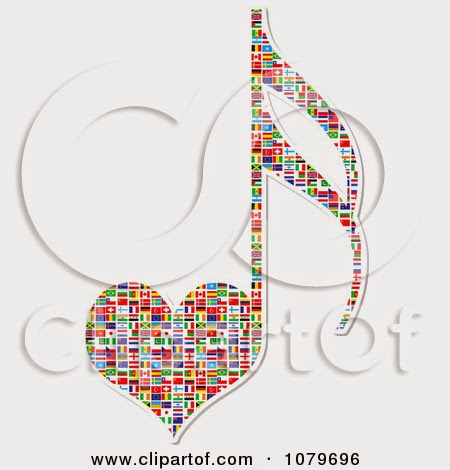 royalty free stock images: Shaped Music Note With National Flags ...