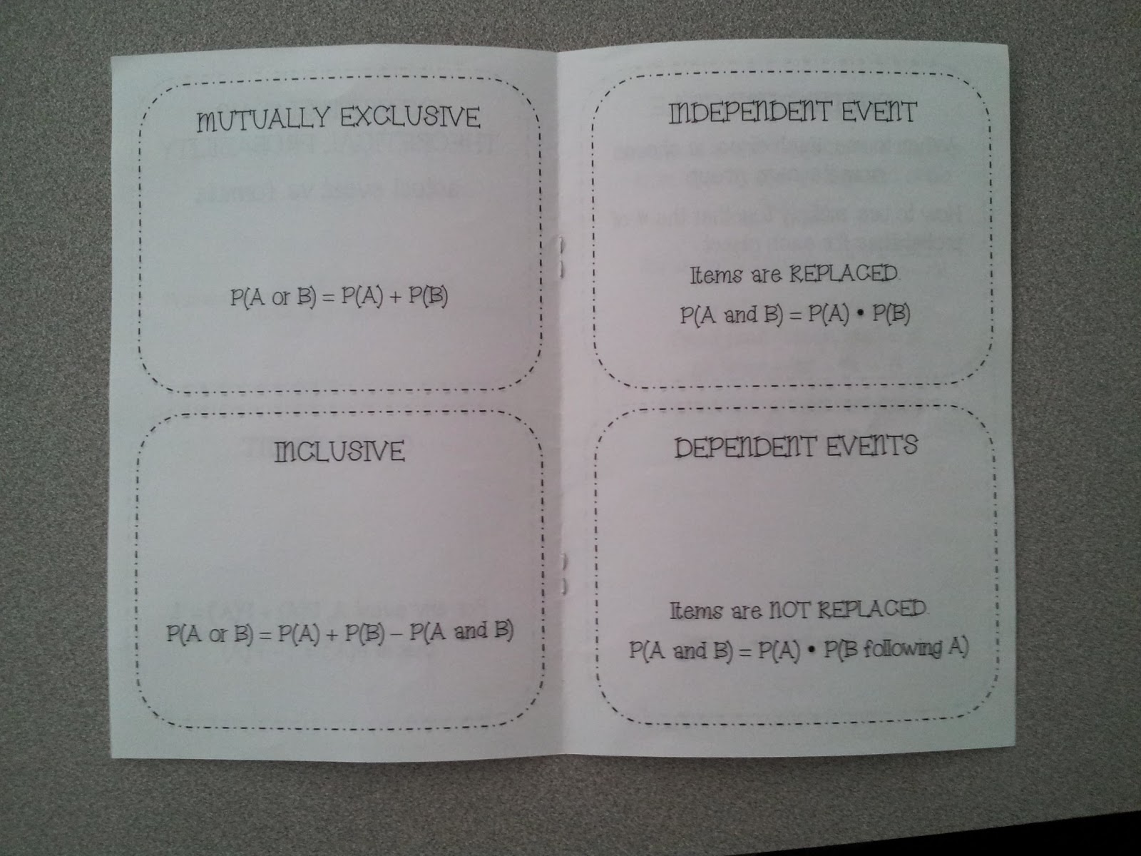 Math by Tori: Probability Vocabulary Foldable