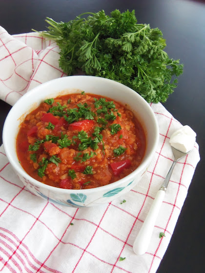 Simply Romanesco: Deconstructed Stuffed Pepper Stew