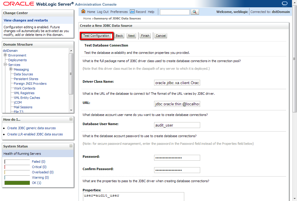 Simplifying Soa Creating A New Data Source In Weblogic