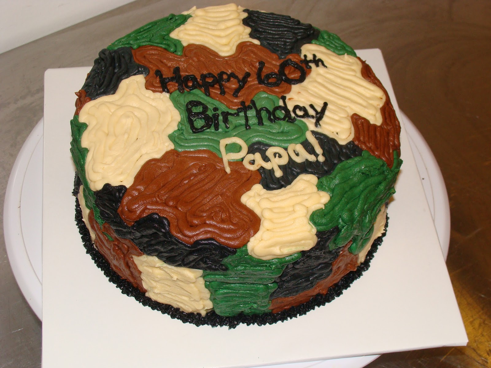 Door County Custom Cakes and Cookies: Camouflage Cake for Jim's 60th