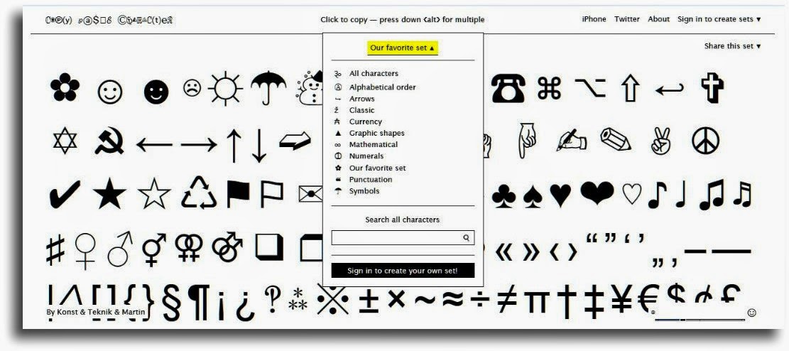 Computer e dintorni: CopyPasteCharacter: ricca e gratuita mappa dei ...