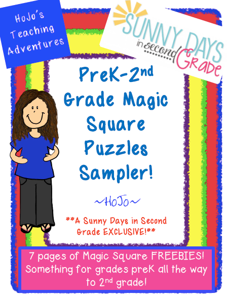 FREE Magic Square Puzzles - Sunny Days in Second Grade