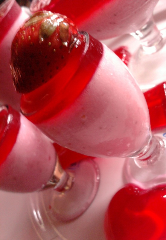 The Sugar Hut: Strawberry Mousse with a Raspberry Jelly topping.