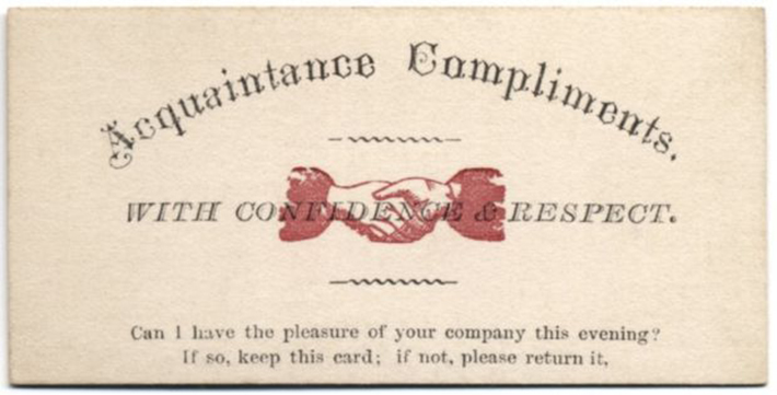 Acquaintance Cards: These Pickup Cards From the 19th Century Are ...