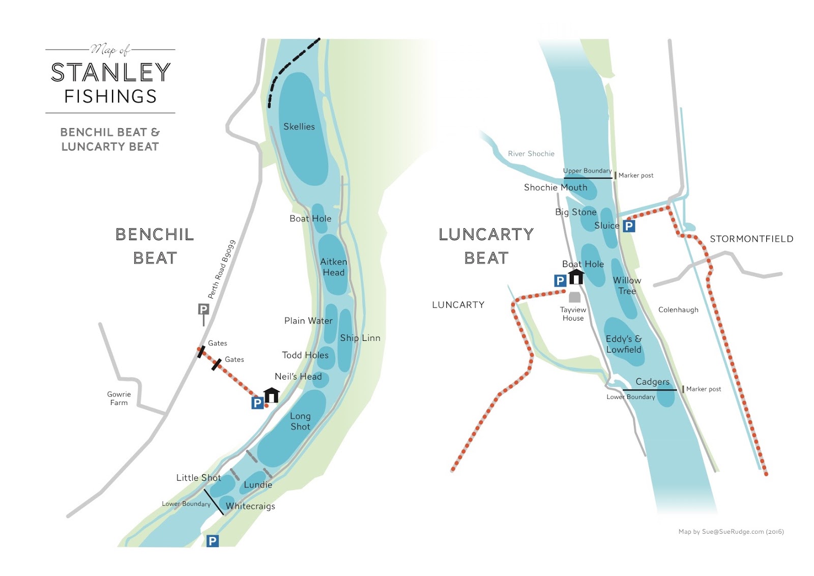 Scottish Fishing Guide: Stanley Fishings Beat Maps River Tay