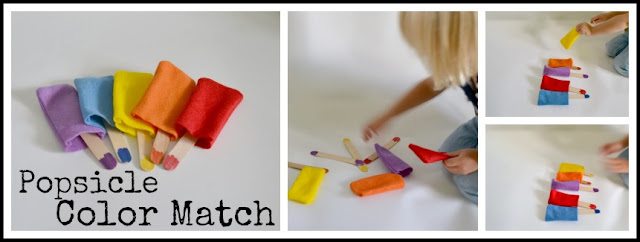 Also made by the organizer. You sew felt popsicle shapes in different ...