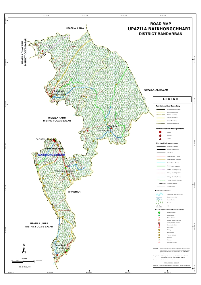3 Detailed Maps of Naikhyongchari Upazila, Bandarban, Bangladesh ...
