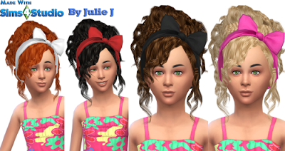 TS3 Bow Hair for Girls by JulieJ For ts4 ~ Nathys Sims