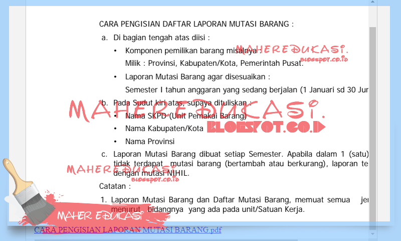 Freedownload Panduan Cara Pengisian Laporan Mutasi Barang Inventaris ...