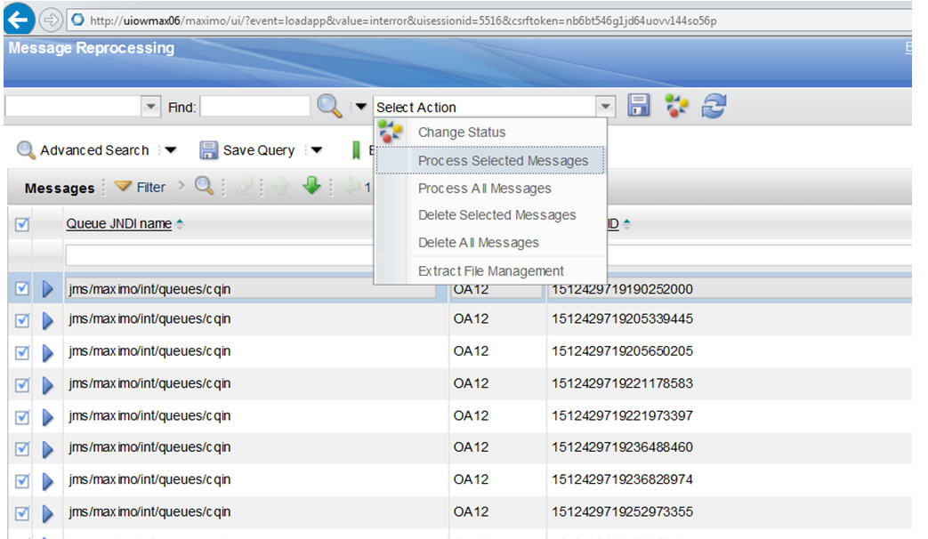 URULEANDO: Maximo Asset Management - Message Reprocessing
