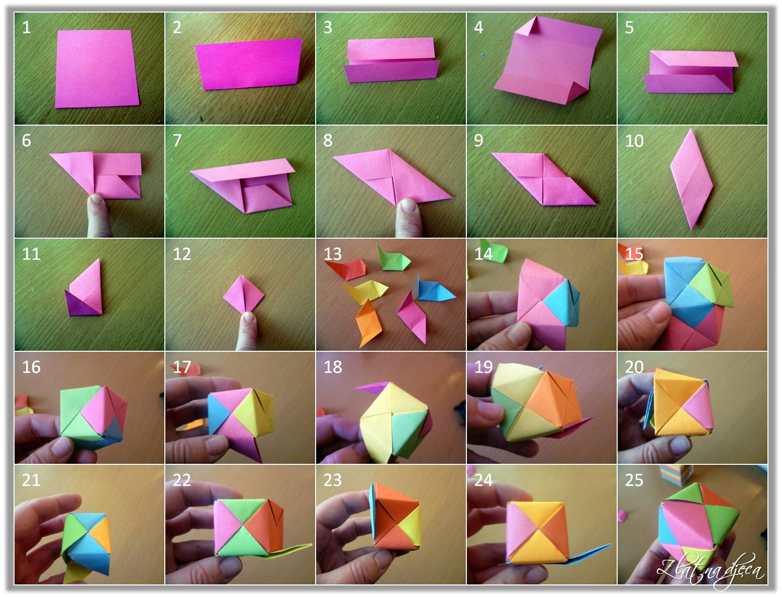 Zlatna djeca: Šarena origami kocka