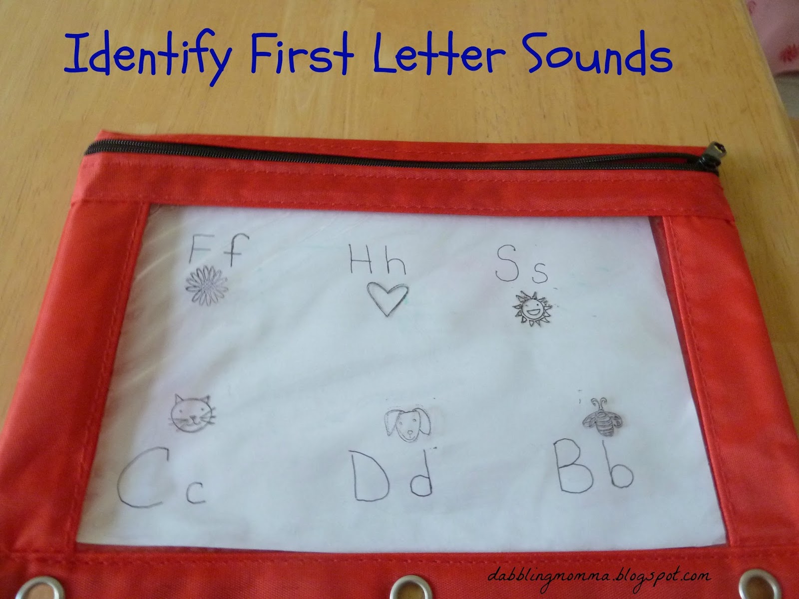 Dabblingmomma: Identifying First Letter Sounds