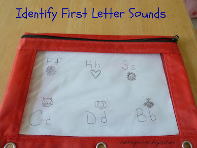 Dabblingmomma: Identifying First Letter Sounds