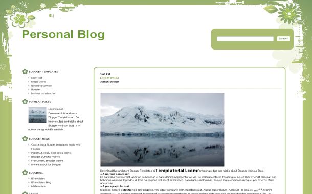 Free Blogger Paisley Floral Gray Template