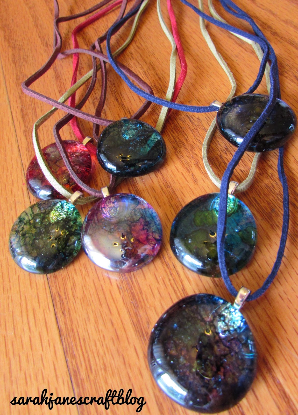 Alcohol Ink Glass Gem Necklaces with Video