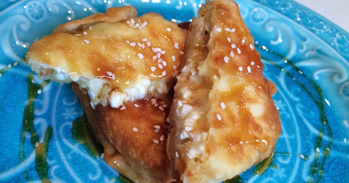 Fried cheese pastries with petimezi!
