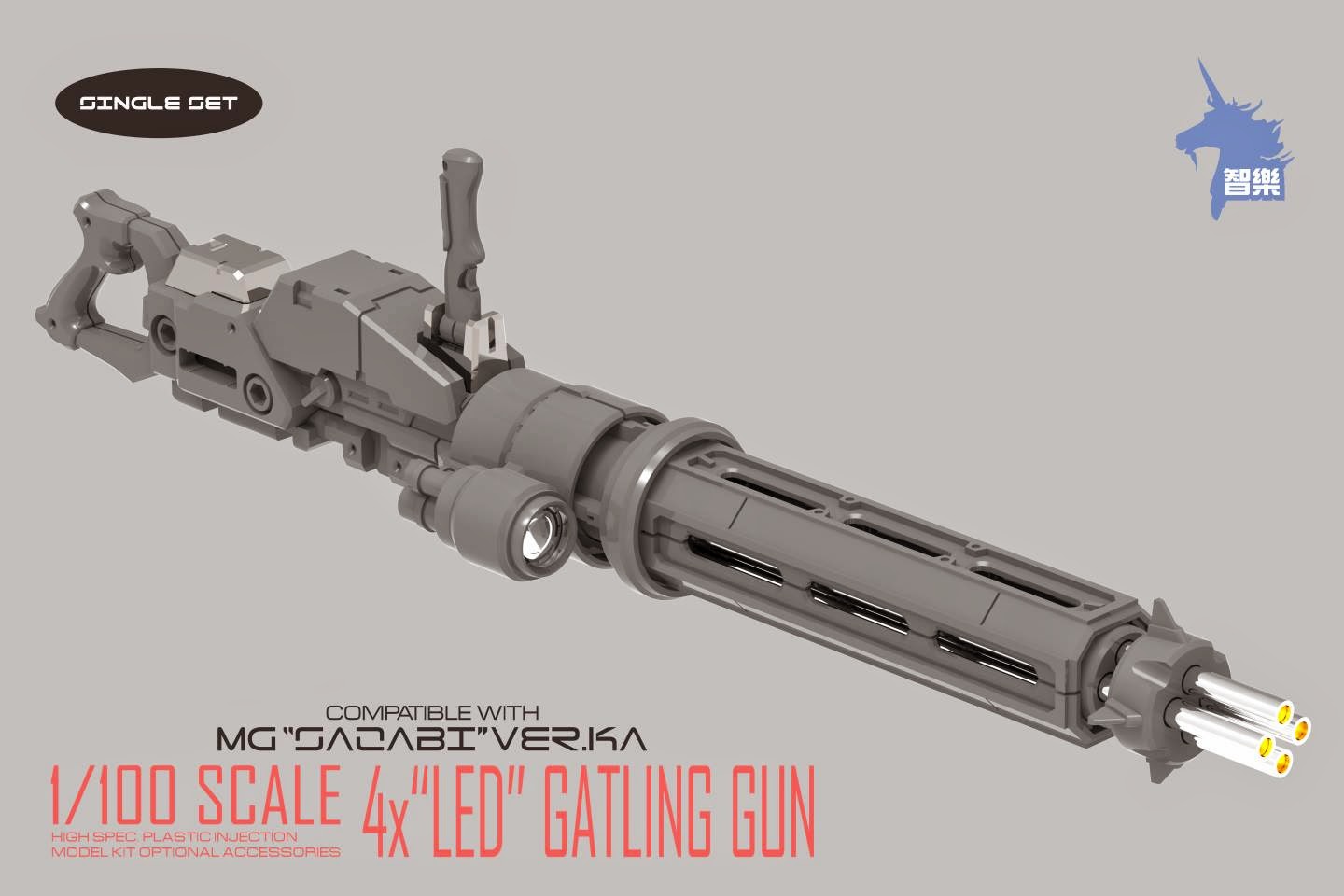 Playwright: 1/100 4x Gatling Gun Set + LED for MG Sazabi Ver. Ka ...