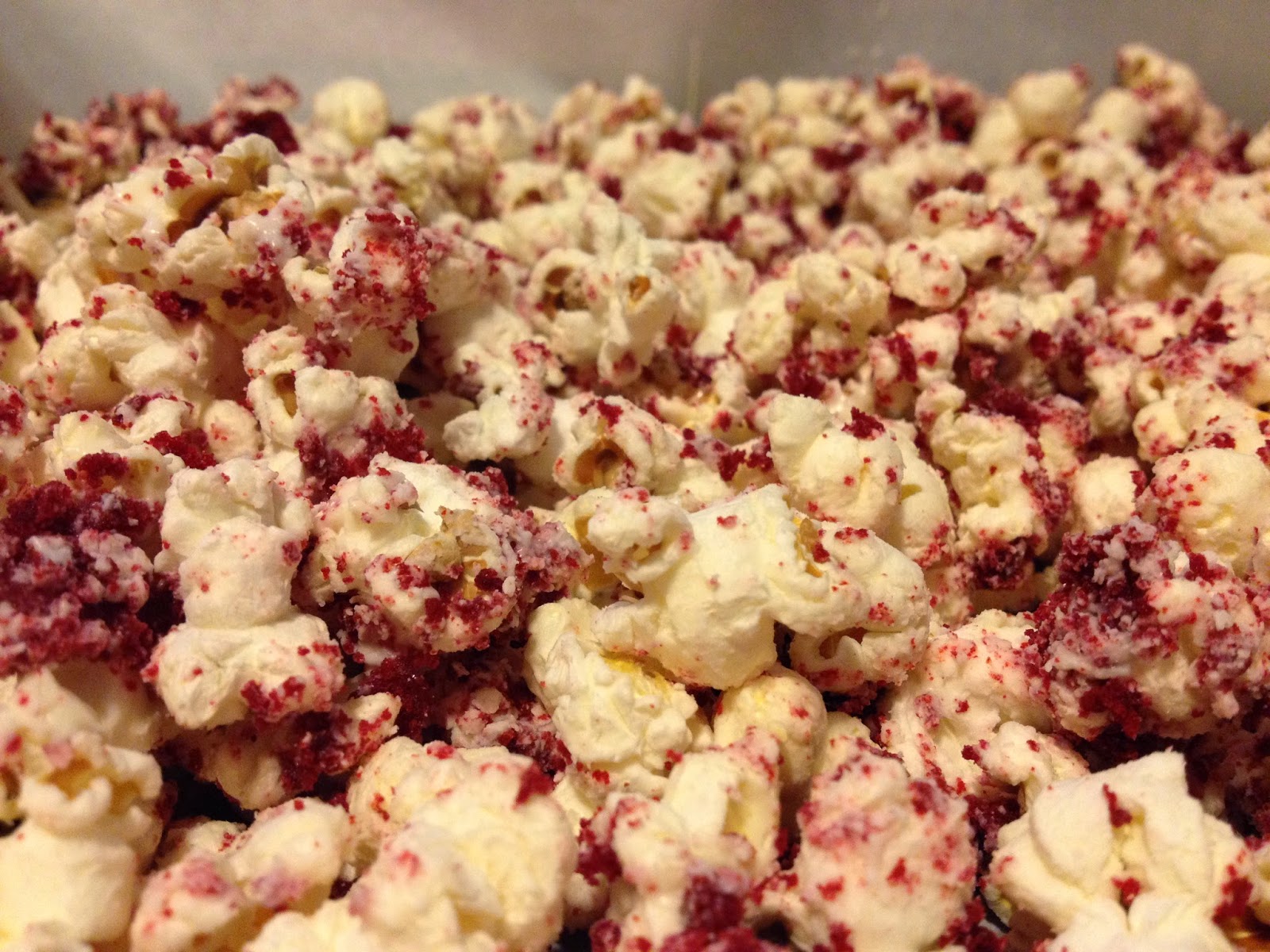 Our Unfiltered Life: In a pinch Red Velvet Popcorn