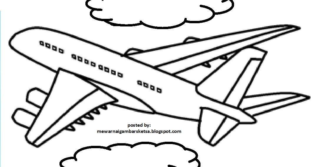 Mewarnai Gambar: Mewarnai Gambar Pesawat Terbang 8