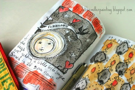 Take a peek! February Art Journal pages
