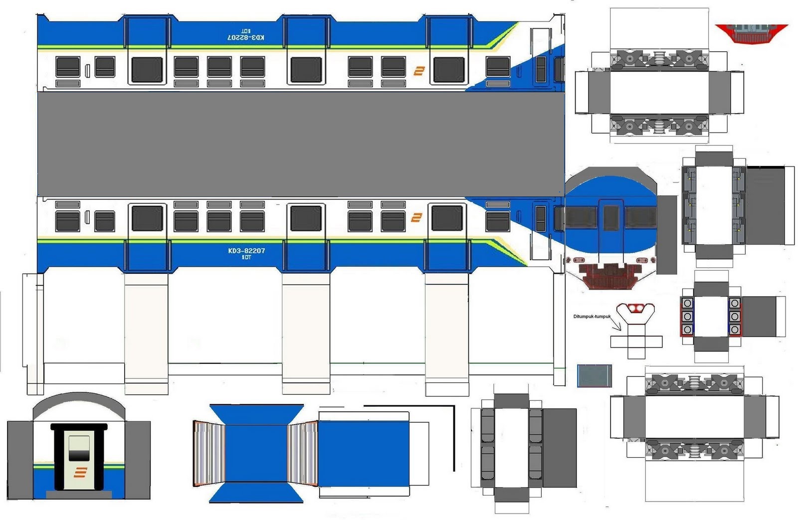 PAPERCRAFT KERETA PENUMPANG DAN BARANG INDONESIA 2016