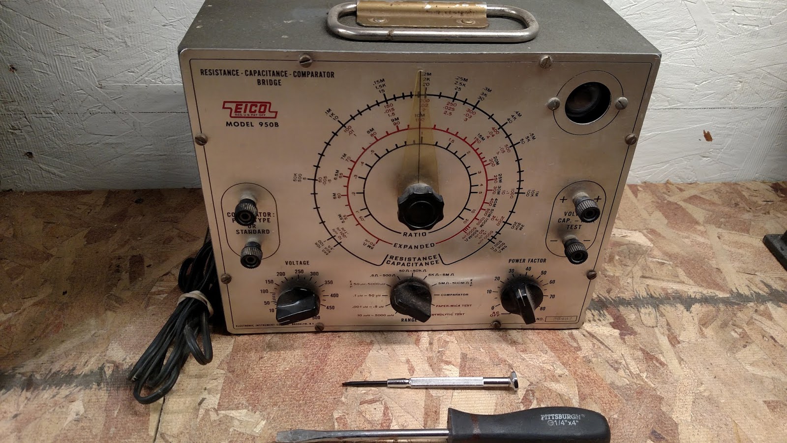 Spud's blog: Eico 950B Capacitor Tester - and bridge circuit explained