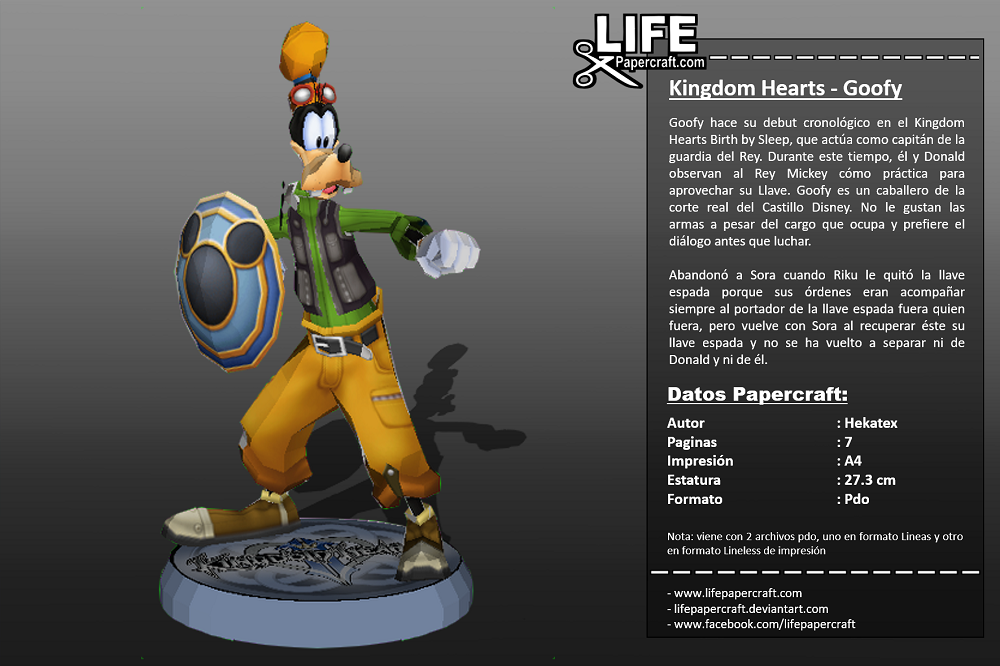 Kingdom Hearts - Goofy - LifePapercraft.com