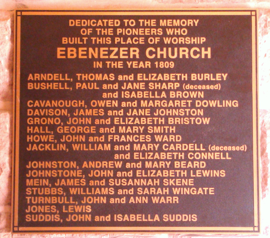 Paul Bushell Family History: Ebenezer Church Plaque