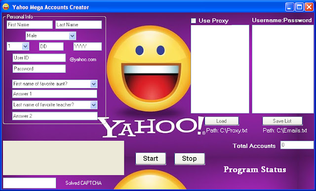 Yahoo New Account Creator