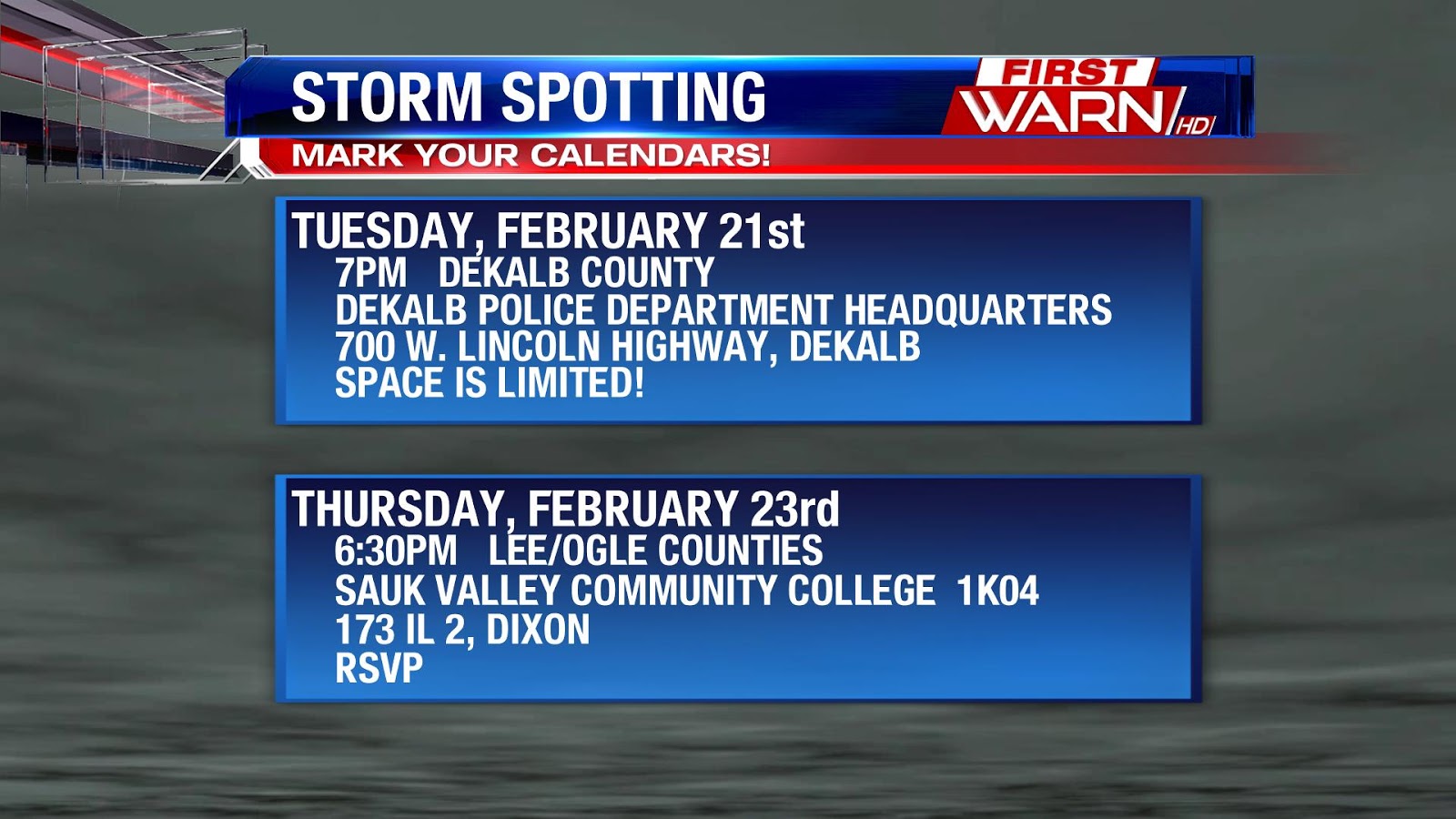 First Warn Weather Team: Severe Storm Spotter Training Classes