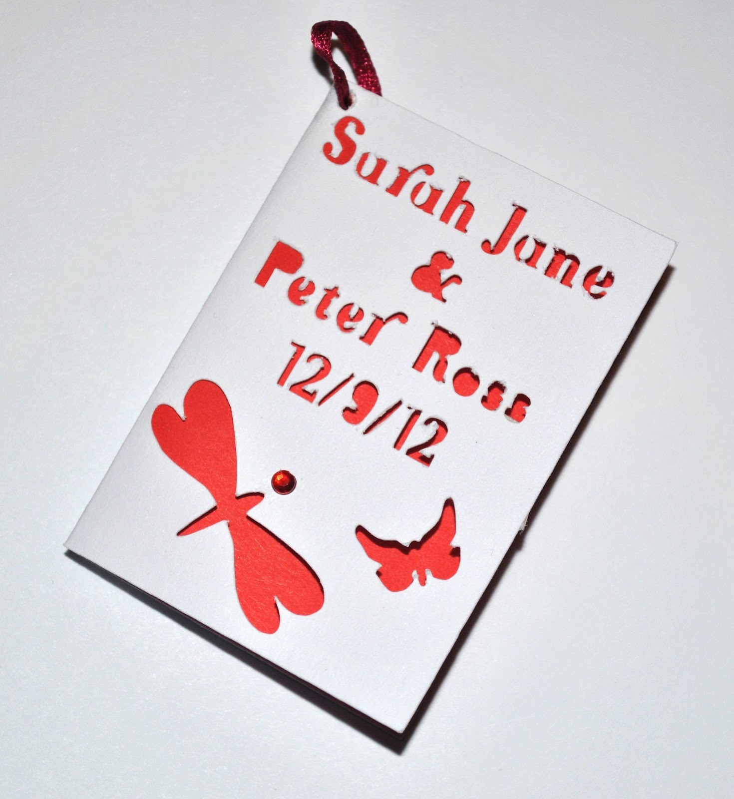 Sweet Pea Design: Custom Laser Cut Wedding Favour Gift Tag