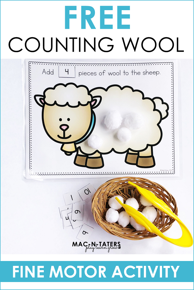 Sheep Wool Counting Freebie | Lets Play.Learn.Grow