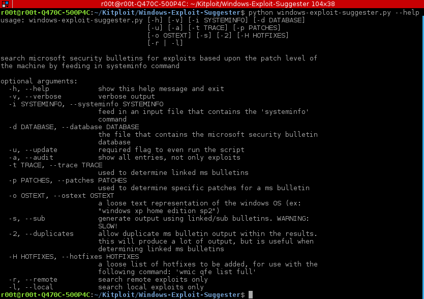 Windows Exploit Suggester V32 Compares A Targets Patch Levels Against The Microsoft