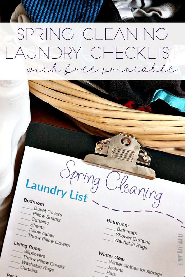 Spring Cleaning Laundry Checklist with Free Printable | Sunny Day Family
