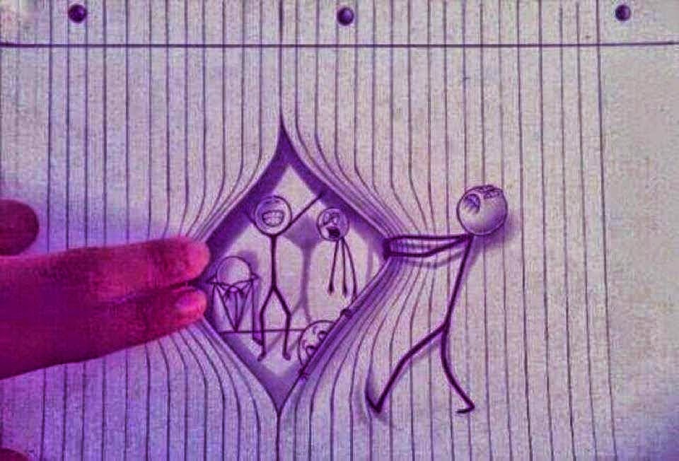 Optical Illusion Lined Paper Drawing at Sam Jimenez blog