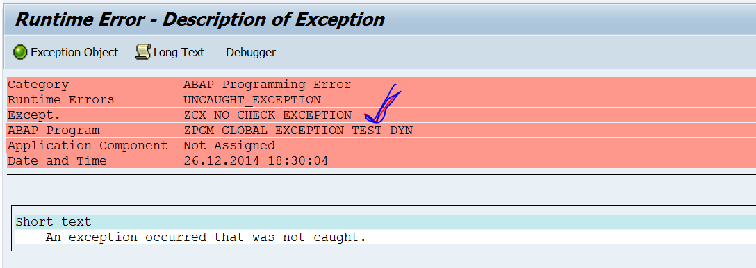 TECHSAP : OO ABAP EXCEPTION: uses of CX_NO_CHECK