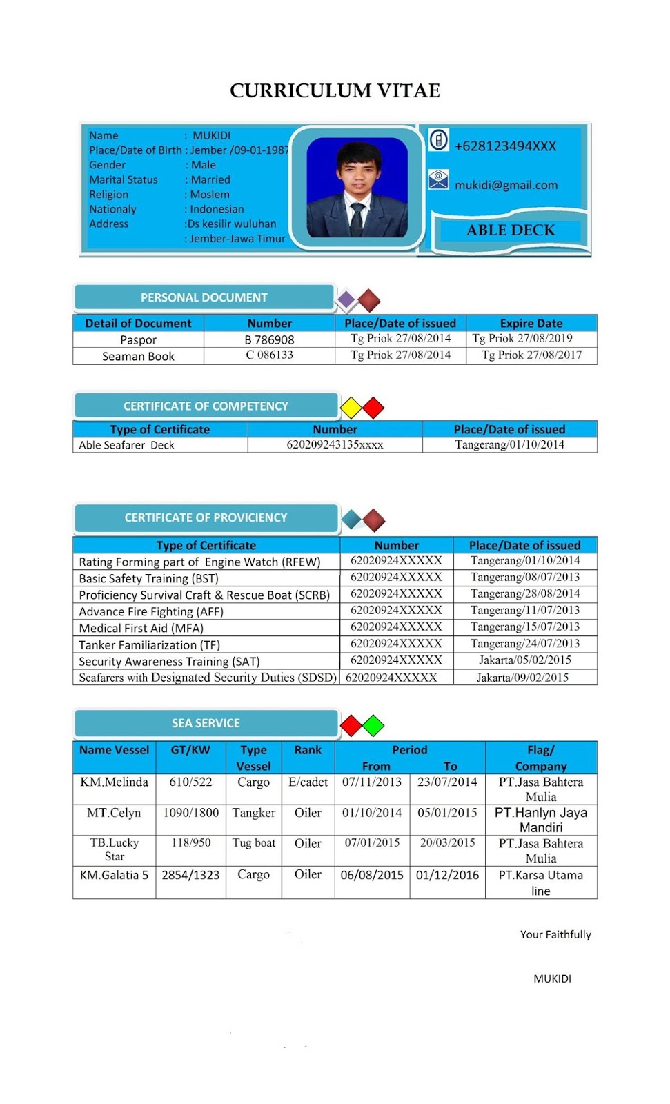 PEMBUATAN CV PELAUT