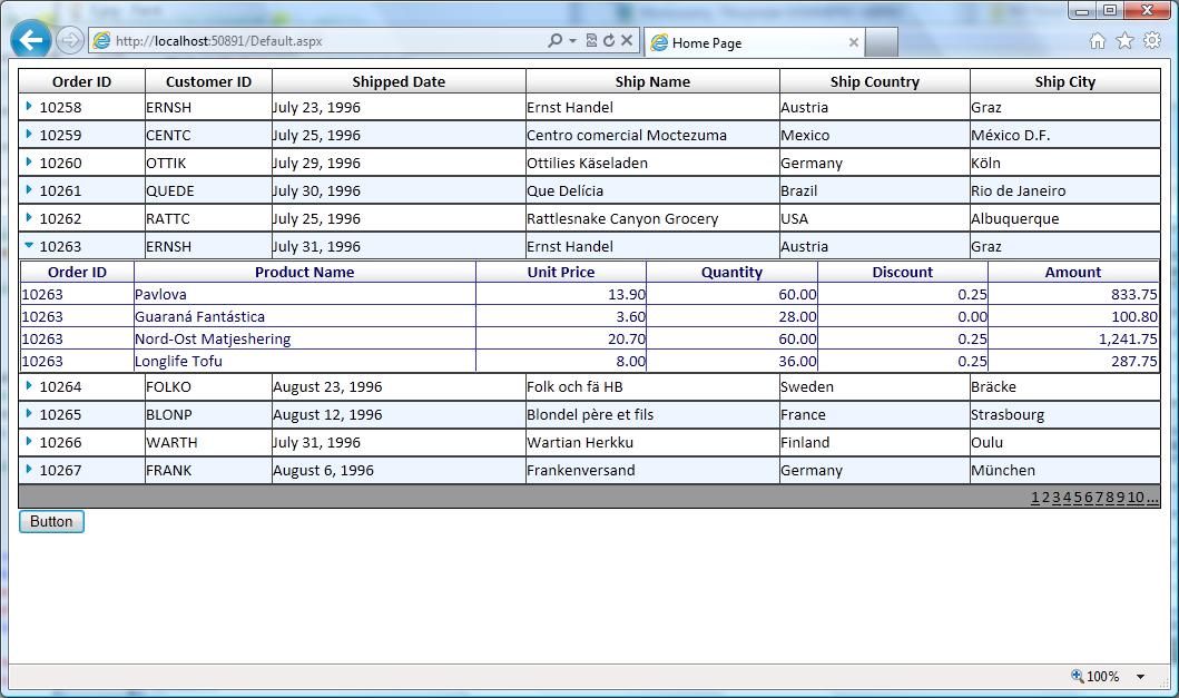 Hierarchical GridView in ASP.NET with AJAX, JQuery implementation - Part 1