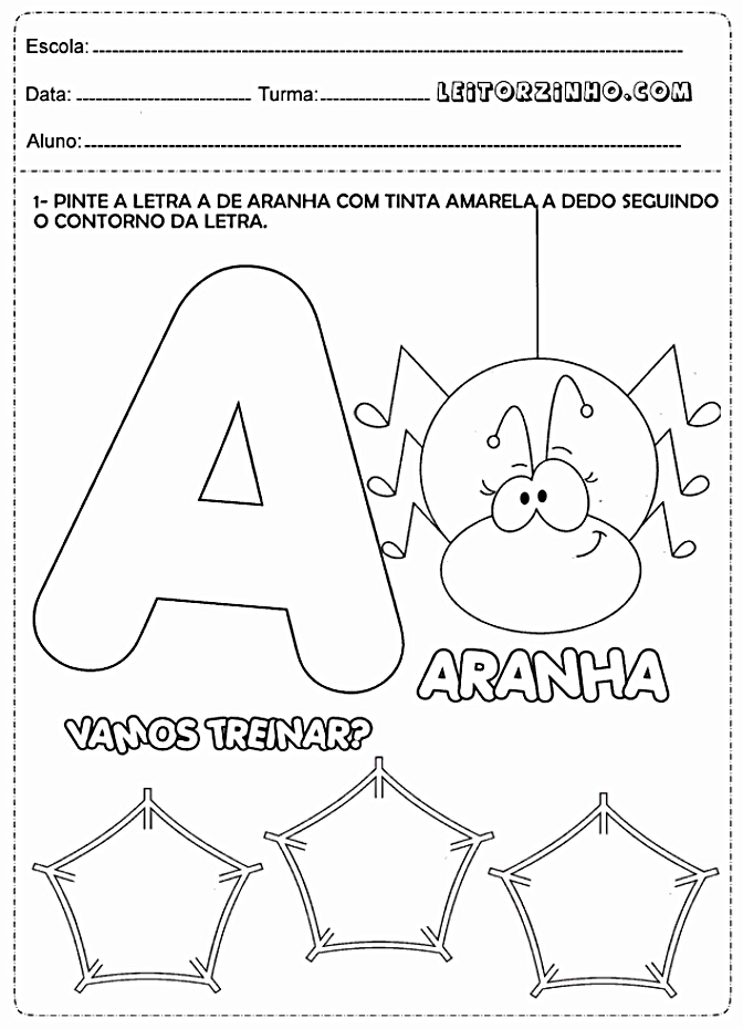 Aprende Brincando: Colorir Letra A - Pré-Escolar