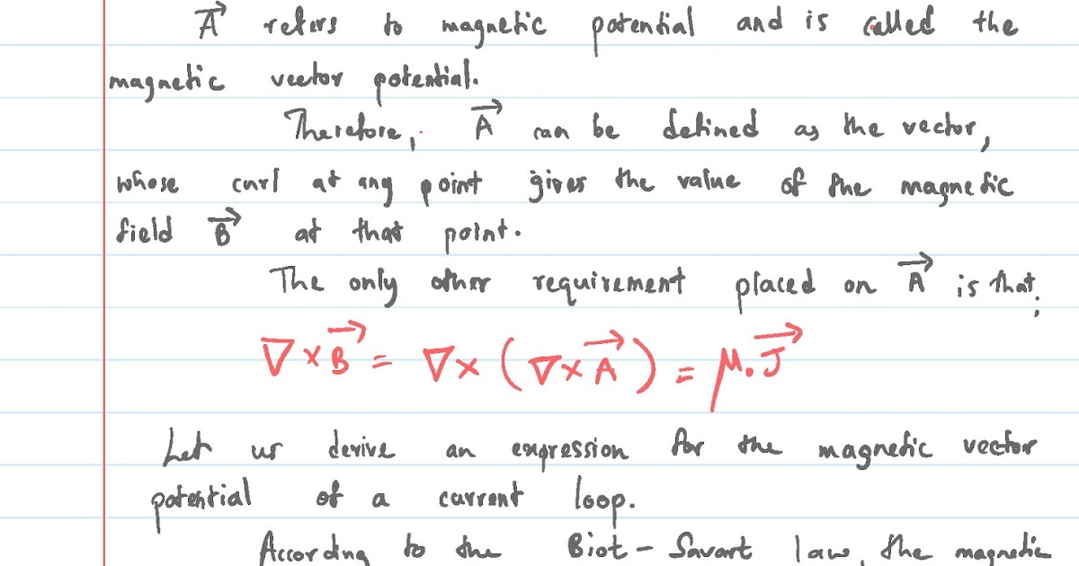 Lecture Notes in Physics : Magnetic Vector Potential