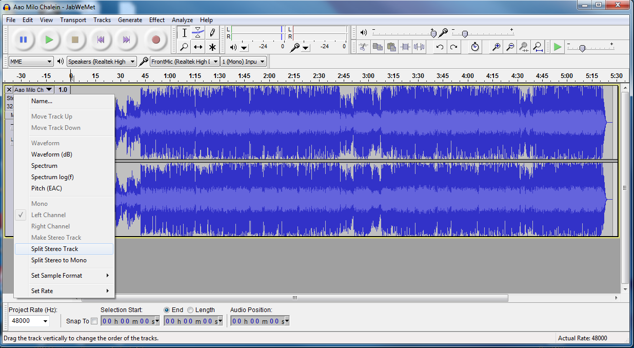 FAQs, HOW-TOs & More...: Remove vocals from an audio song using ...