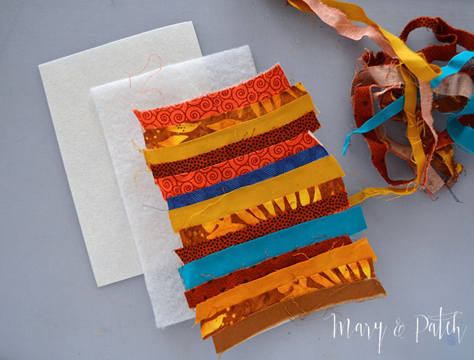 How to make textile cards with tiny scraps of fabric | Mary & Patch