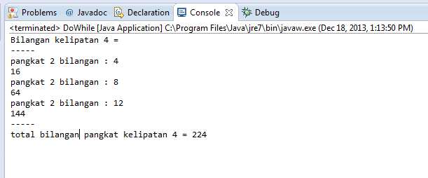INNOVATION: PROGRAM MENGHITUNG KELIPATAN 4 DI PANGKAT 2 DAN DI JUMLAH (JAVA)